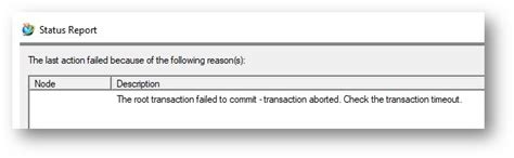 The Root Transaction Failed To Commit Transaction Aborted Check The