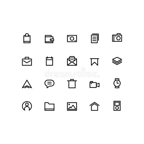 User Interface Icon Sets Outline Vector Stock Illustration Illustration Of Sets Design 131710331