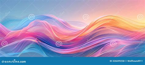 A Stunning Rainbow Gradient Wave Design With Smooth Flowing Lines And A Seamless Transition