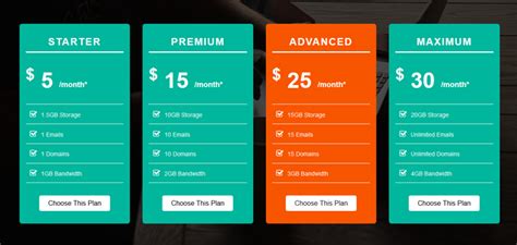 Pricing Responsive Css3 Pricing Table By Mgscoder Codecanyon