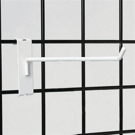 8 White Gridwall Hooks