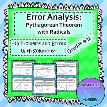 Pythagorean Theorem With Radicals Error Analysis Google Forms And