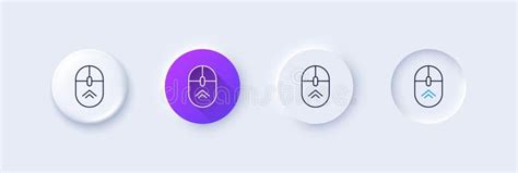 Swipe Up Mouse Line Icon Scrolling Arrow Sign Landing Page Scroll