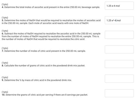 Solved Determination Of Ascorbic Acid Kio3 Titration