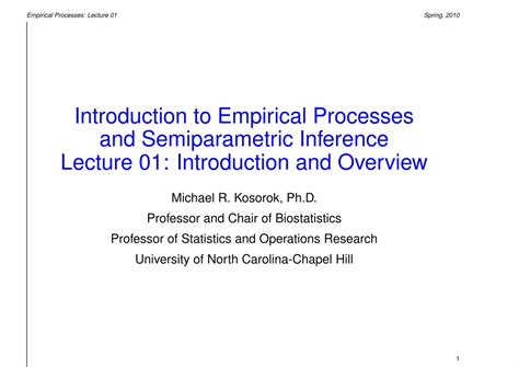 Pdf Introduction To Empirical Processes And Semiparametric