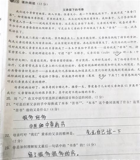 语文95分，奇葩问题爸爸看后脸绿，老师：墙都不扶，就服你