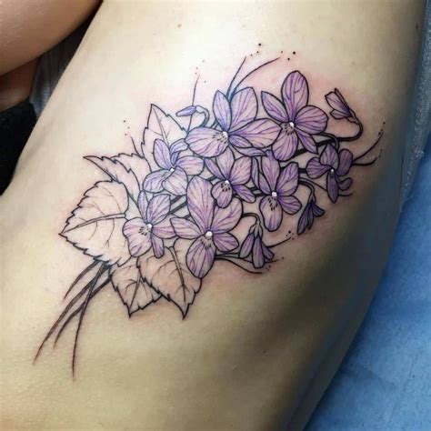 Stunning Purple Flower Tattoo Designs Symbolism Styles And Placement Ideas