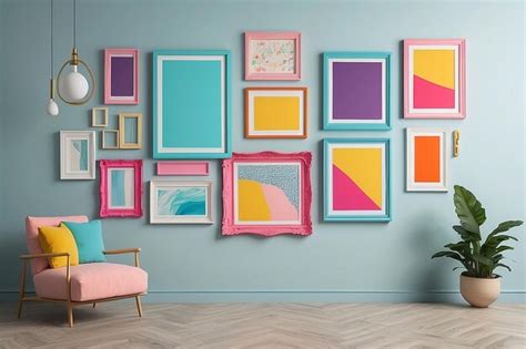 Premium Photo Playful Mismatched Frame Gallery Whimsical Blank Space