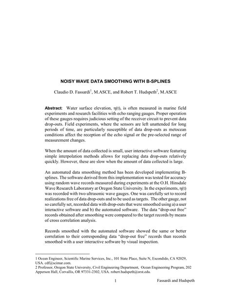 Pdf Noisy Wave Data Smoothing With B Splines