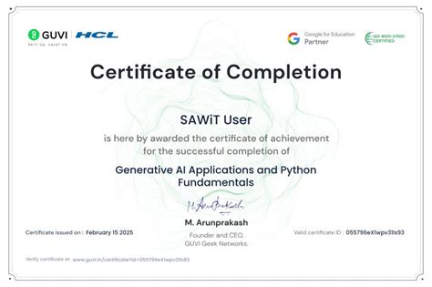 ai machinelearning generativeai python certification… pavani vallala
