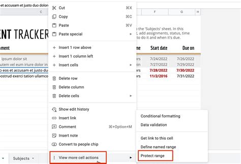 Google Sheets How To Lock Cells