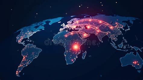 Global Network Connection Showing Data Transfer Stock Illustration