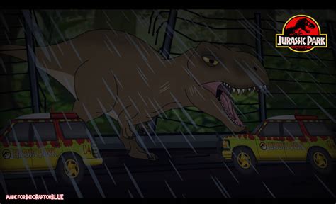 Rexy Escapes Her Enclosure Iconic Scene By Indoraptorbluexd On Deviantart