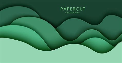 Multi Layers Green Dark Texture 3d Papercut Layers In Gradient Vector