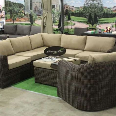 Пуфик MALAGA LUX из искусственного ротанга для дачи