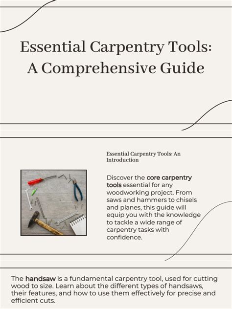 Slidesgo Essential Carpentry Tools A Comprehensive Guide 20240718042421yrhb Pdf Carpentry