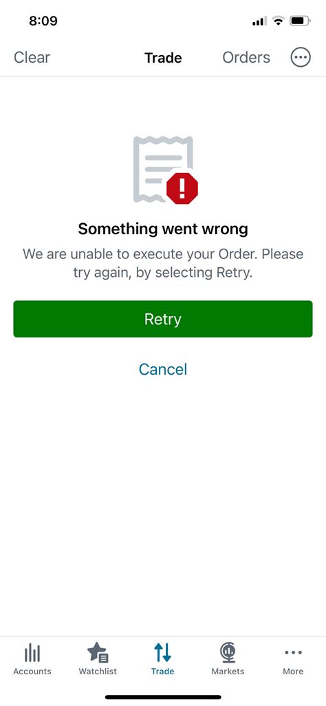 We Are Unable To Execute Your Order Rschwab