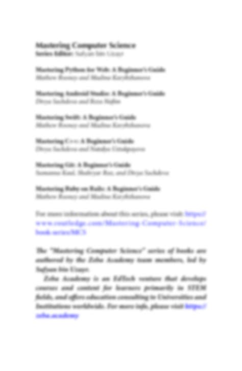 SOLUTION: Sufyan bin uzayr mastering python for web a beginners guide mastering computer science ...