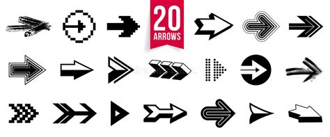 Arrows Vector Big Set Of Different Shapes Styles And Concepts Cursors For Icons Or Logo