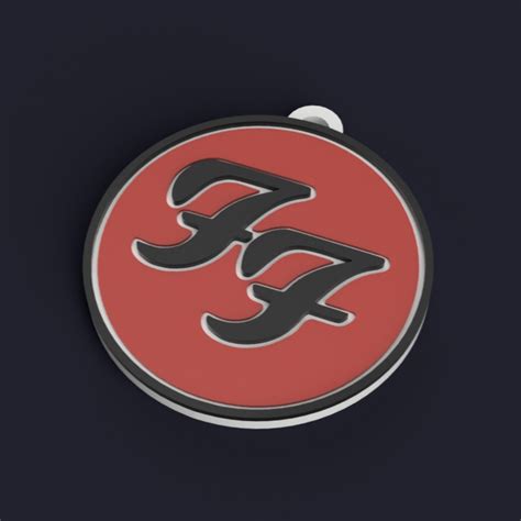 stl file foo fighters circular keychain 🗝️・3d printing model to