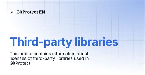 third party libraries gitprotect en