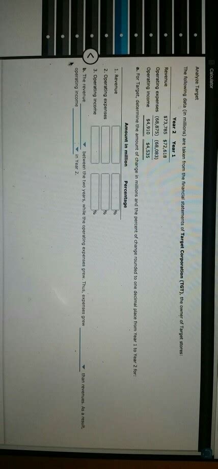 Solved Calculator Analyze Target The Following Data In