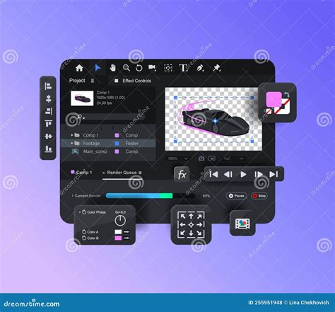 Motion Designer Software Creating Video Effects And Animations Stock Illustration