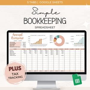 Simple Bookkeeping Template Small Business Bookkeeping Spreadsheet Accounting Spreadsheet