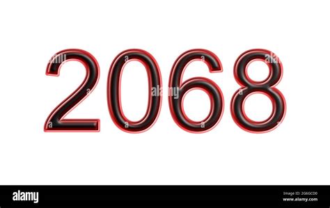 red 2068 number 3d effect white background Stock Photo - Alamy