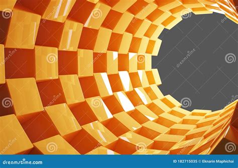 Abstract Glossy Yellow Cube Shape 3d Render Stock Illustration Illustration Of Geometric