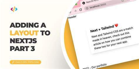 Adding A Layout To Nextjs Part 3 Dev Community