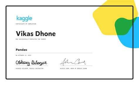 Vikas Dhone Completed The Pandas Course On Kaggle