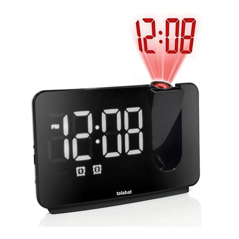 Buy Talabat FM Projection Alarm Clock Digital Clock With Rotatable Projector Level