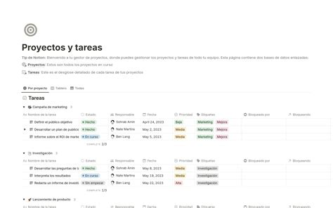 Plantilla Gestor De Proyectos Notion Marketplace