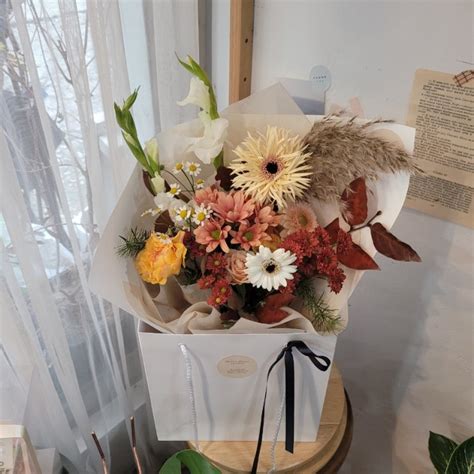 선릉역 꽃집 오뜰리에플라워에서 가을 분위기 물씬 고급스럽고 풍성한 꽃다발 후기 네이버 블로그