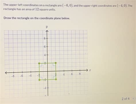 Solved The Upper Left Coordinates On A Rectangle Are 6 0 And The