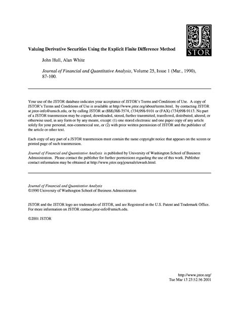 pdf valuing derivative securities using the explicit finite