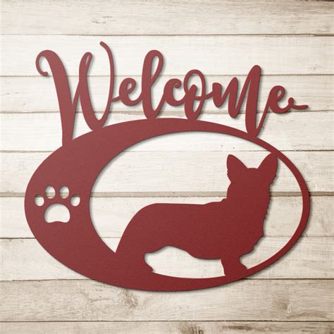 Corgi Welcome Metal Sign Available For Various Breeds Nova Casa Store