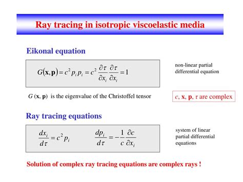 ppt on numerical solving the complex eikonal equation using ray