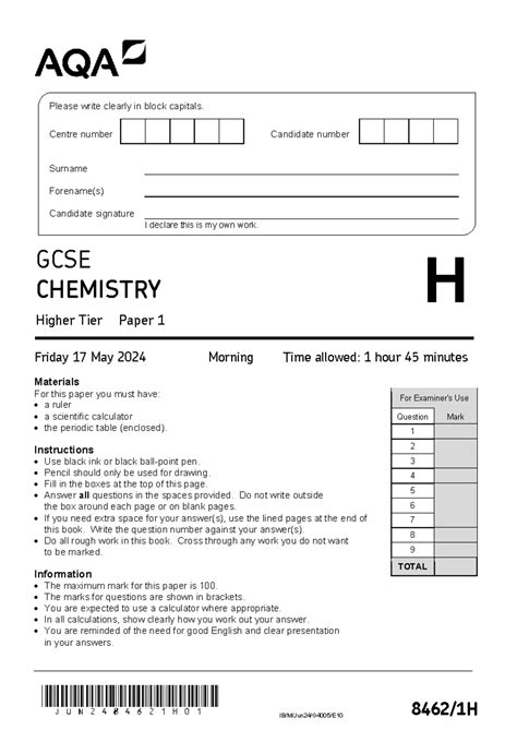 AQA GCSE Chemistry Paper Mind Map Key Topics Revision Notes Studocu
