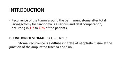 Stomal Recurrence After Laryngectomy 1 Pptx