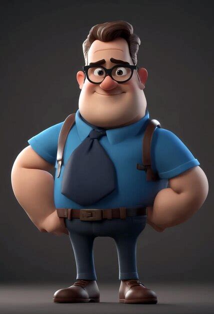 Premium Photo 3d Animation Character With Glasses And Tie