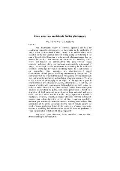 Visual Seduction Eroticism In Fashion Photography Inter