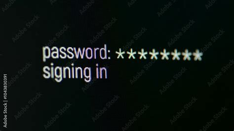 Computer Screen With Entering Password To Some Closed System Access