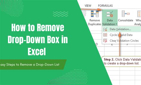 how to remove drop down box in excel easy steps to remove a drop down