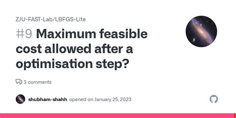 Maximum Feasible Cost Allowed After A Optimisation Step · Issue 9