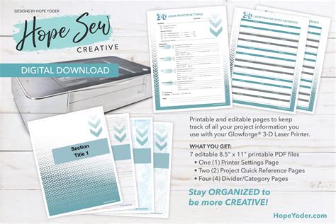 Download Glowforge Editable Settings Planner Pages Hope Yoder