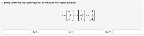 Solved Point Determine The Scalar Equation Of The Plane Chegg