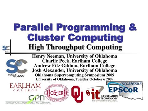PPT Parallel Programming Cluster Computing High Throughput Computing PowerPoint Presentation