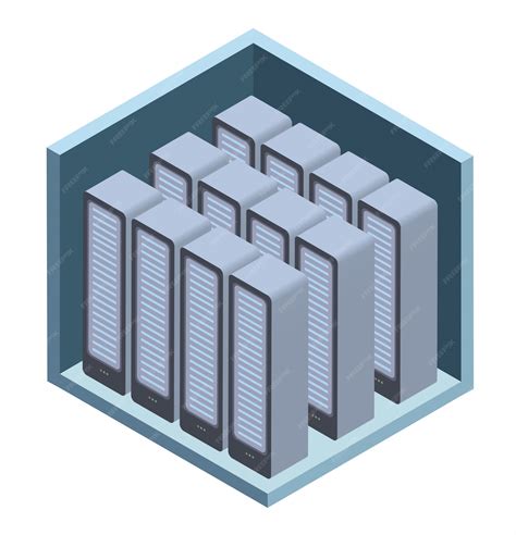 Premium Vector Data Center Icon Server Room Illustration In Isometric Projection On White